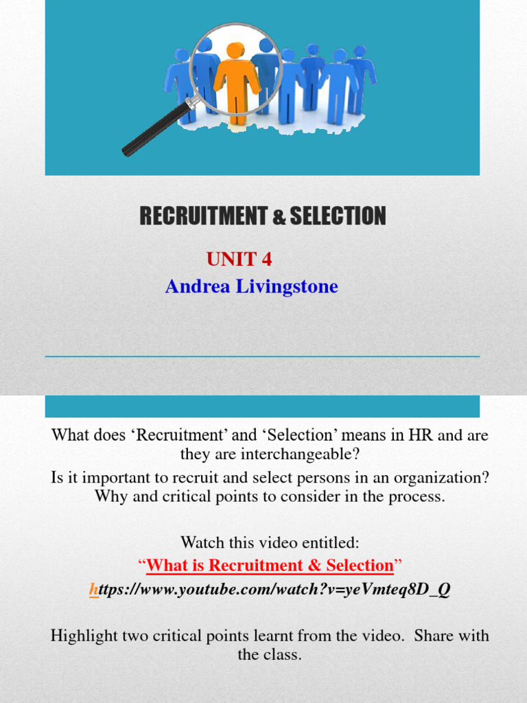 Hrm Unit 4 Recruit and Selection | Download Free PDF | Recruitment ...