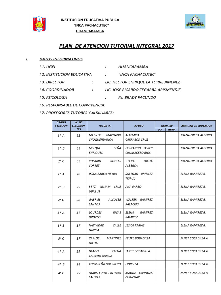 Plan A.T.I. 2017 | PDF | Escuelas | Sicología