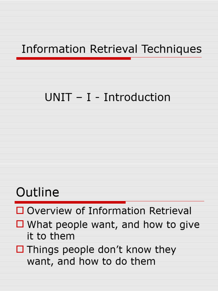 Information Retrieval Techniques | PDF | Information Retrieval | Search Engine Indexing