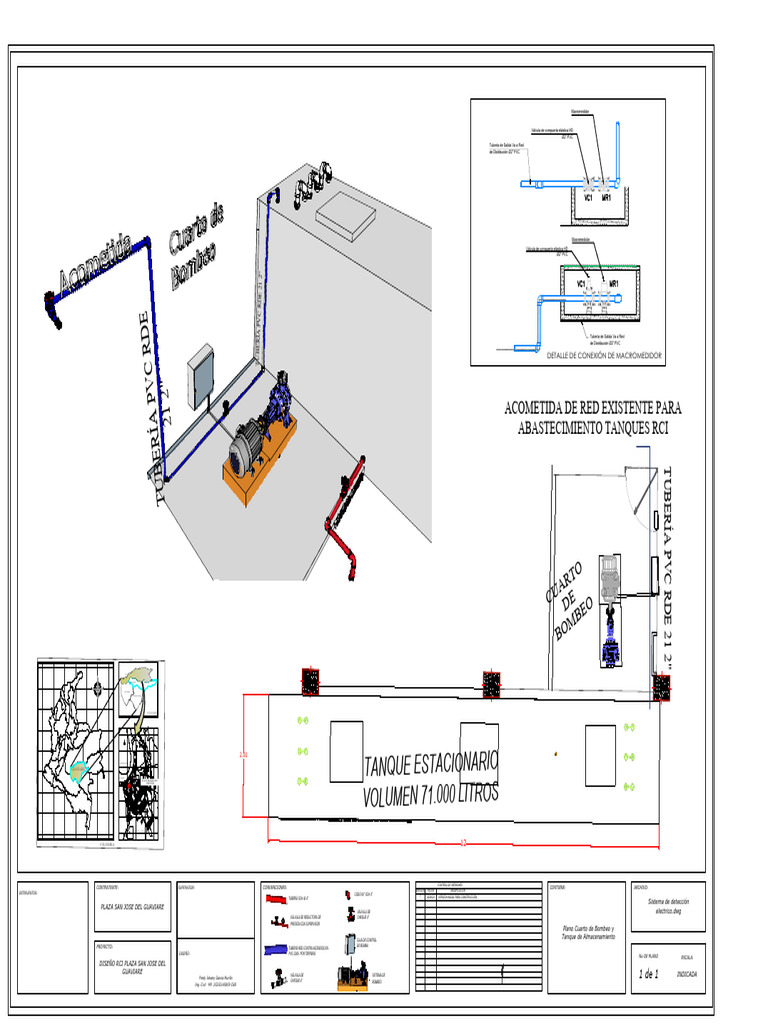 Tanque Estacionario Volumen 71.000 Litros: Acometida de Red Existente ...