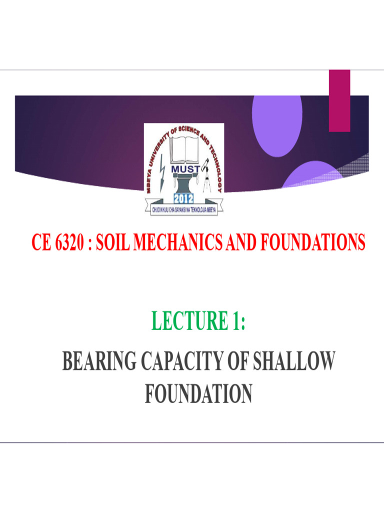 Shallow Foundation Bearing Capacity Explained | PDF | Foundation (Engineering) | Civil Engineering