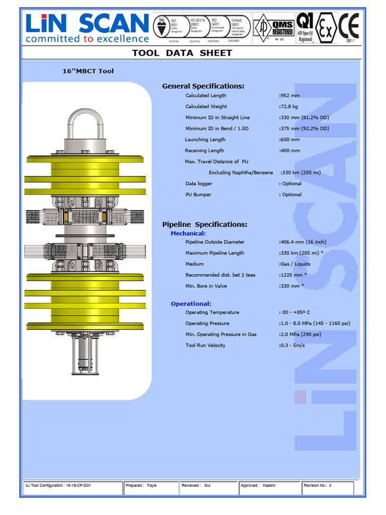6.2. & 11. 16 Inch MBCT TOOL DATA SHEET | PDF | Gases | Applied And ...