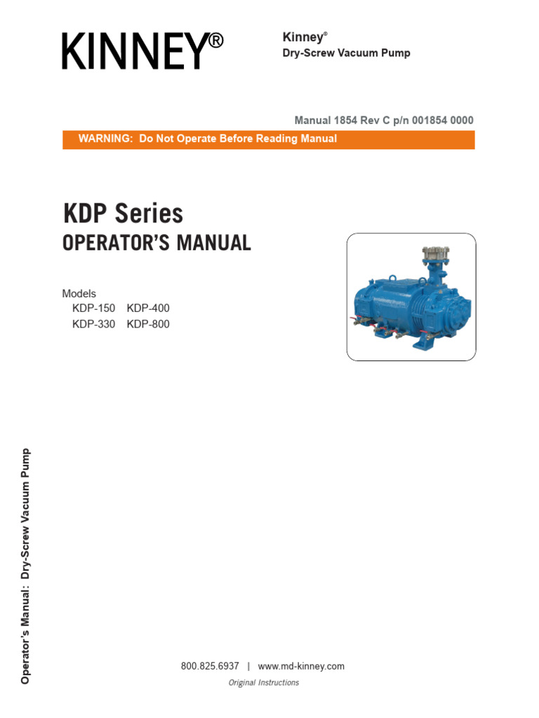 1854 KDP Series Manual | PDF | Pump | Bearing (Mechanical)