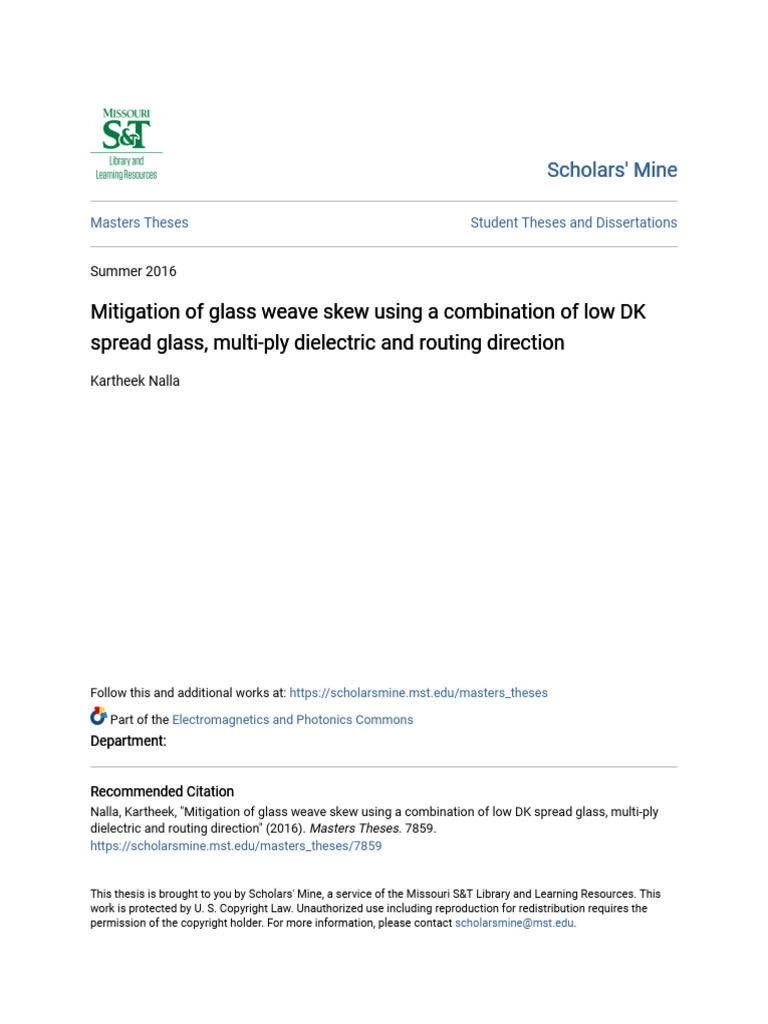 Mitigation of Glass Weave Skew Using A Combination of Low DK Spre | PDF ...
