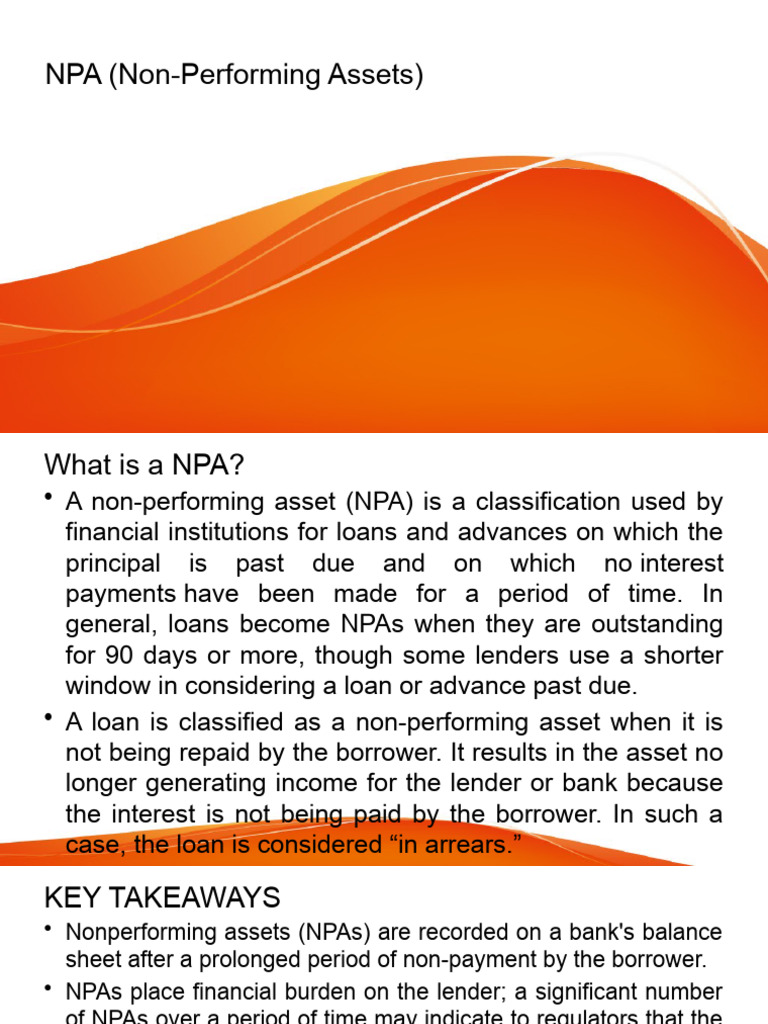 NPA (Non-Performing Assets) | PDF | Loans | Debt