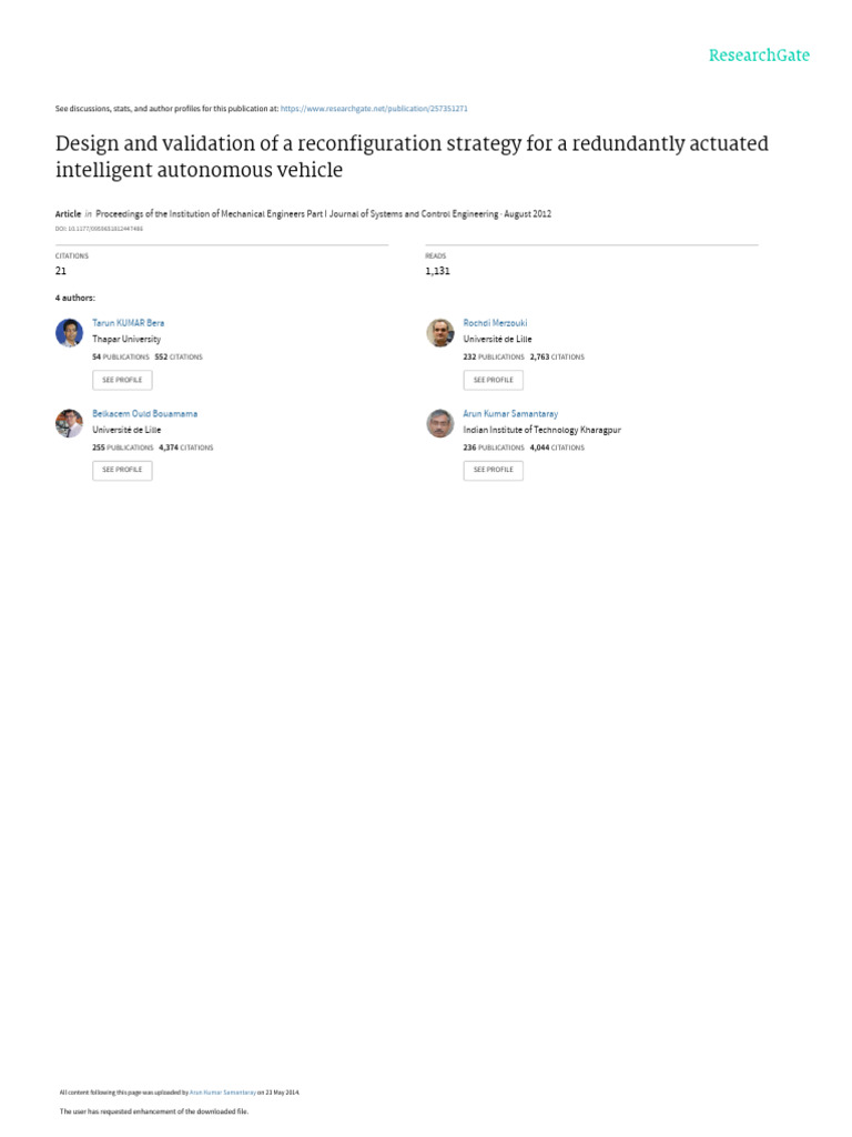 Design And Validation Of A Reconfiguration Strategy For A Redundantly