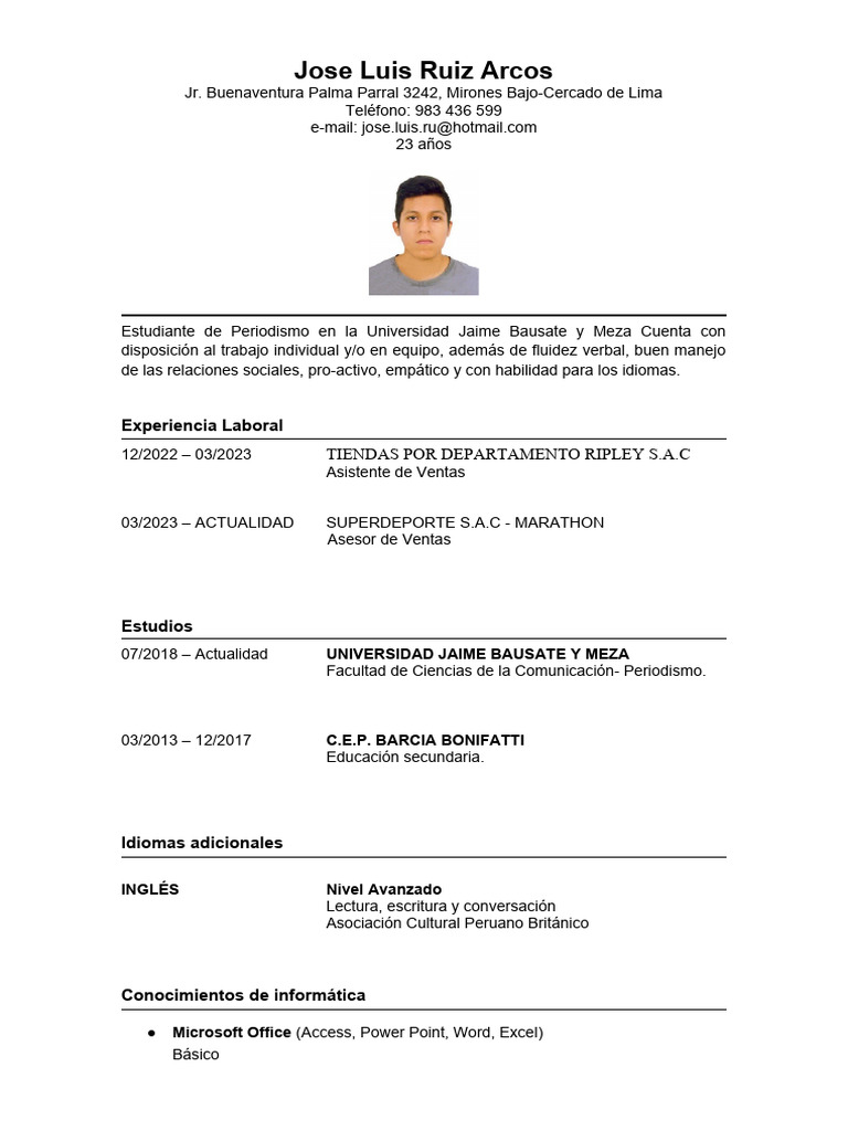 Jose Luis Ruiz CV | PDF