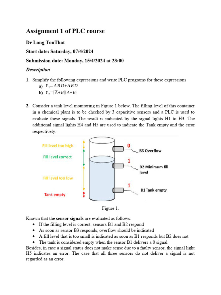Assignment 1 For PLC v2 | PDF | Technology & Engineering