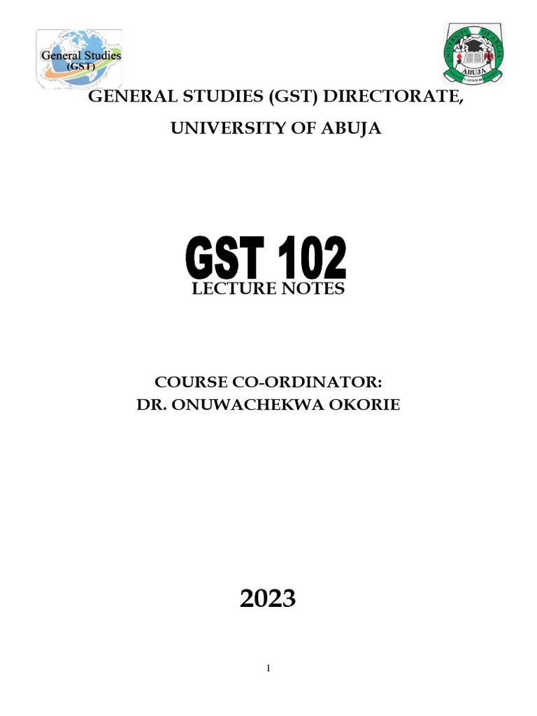 GST 102 LECTURE MATERIAL - Dr. Onuwachekwa Okorie | PDF | Reason ...