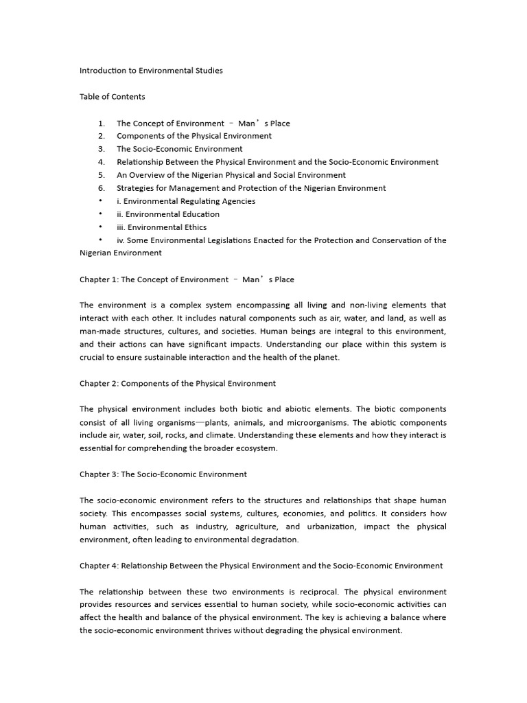 Introduction To Characteristics of Man's Place | PDF | Natural ...