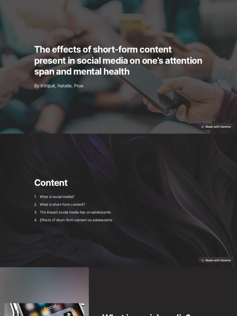 The Effects of Short Form Content Present in Social Media on Ones ...