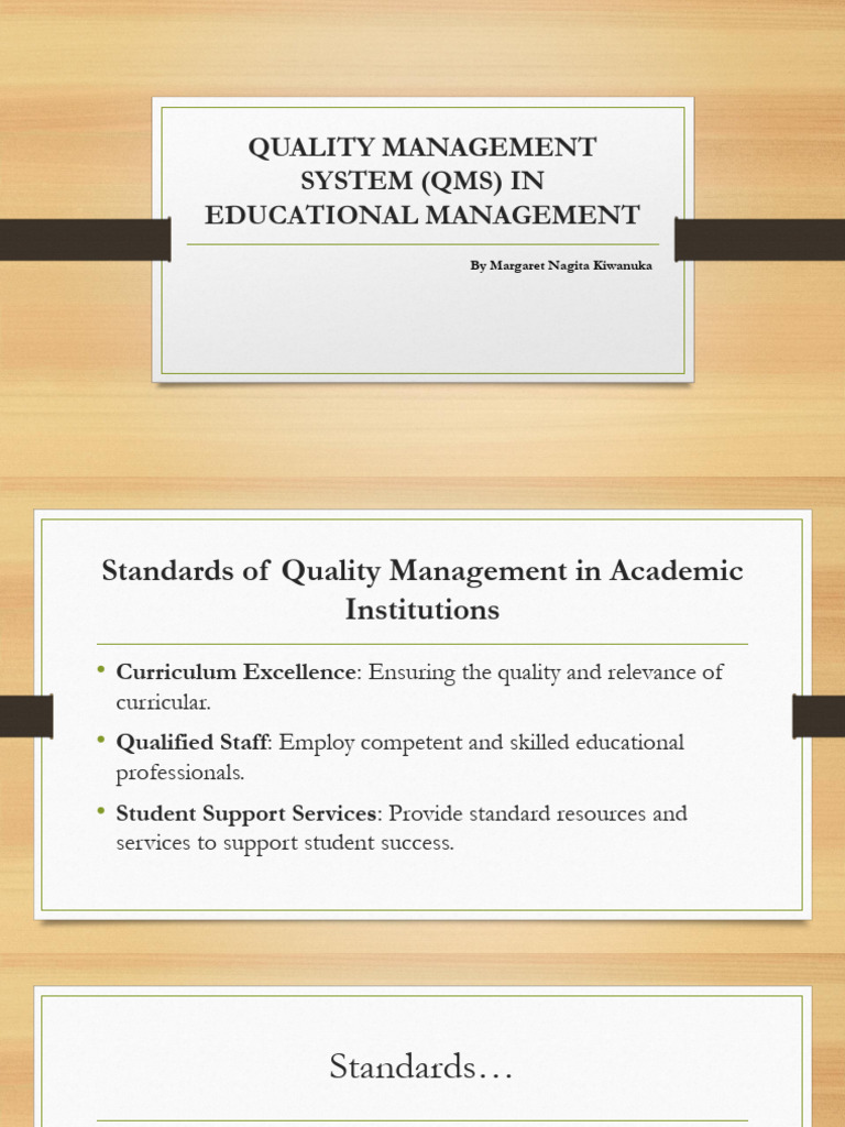 QUALITY MANAGEMENT SYSTEM (QMS) IN EDUCATIONAL Lecture - 07-06-2024 ...