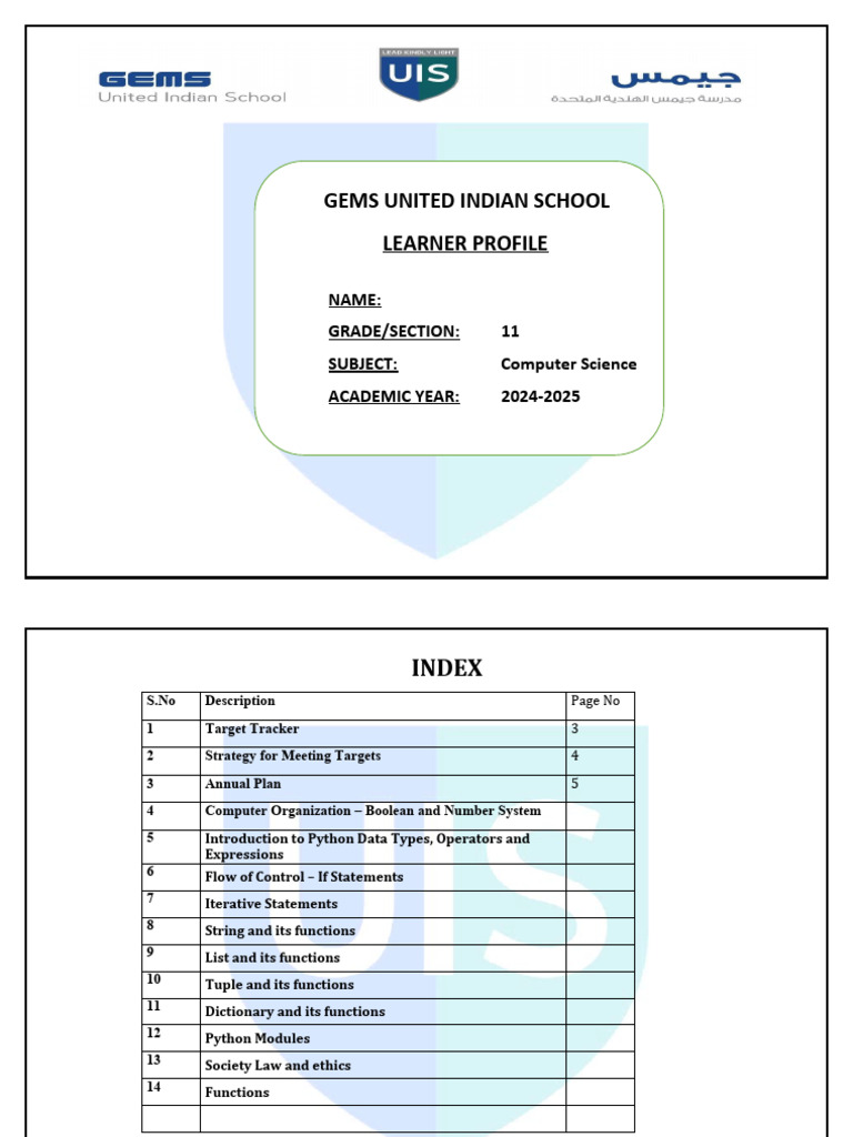 Grade 11 Learners Profile Unit 1 | PDF | Parameter (Computer ...