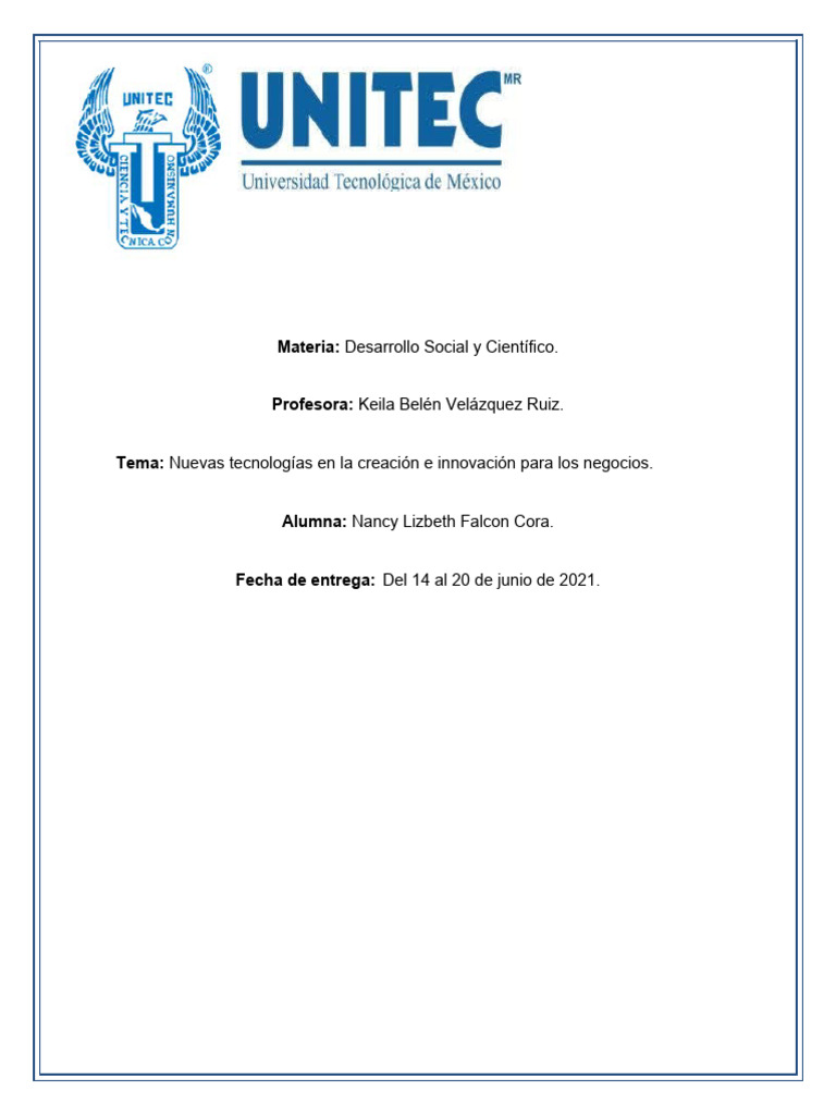 Innovación y Tecnología en Negocios | PDF | Iniciativa empresarial ...