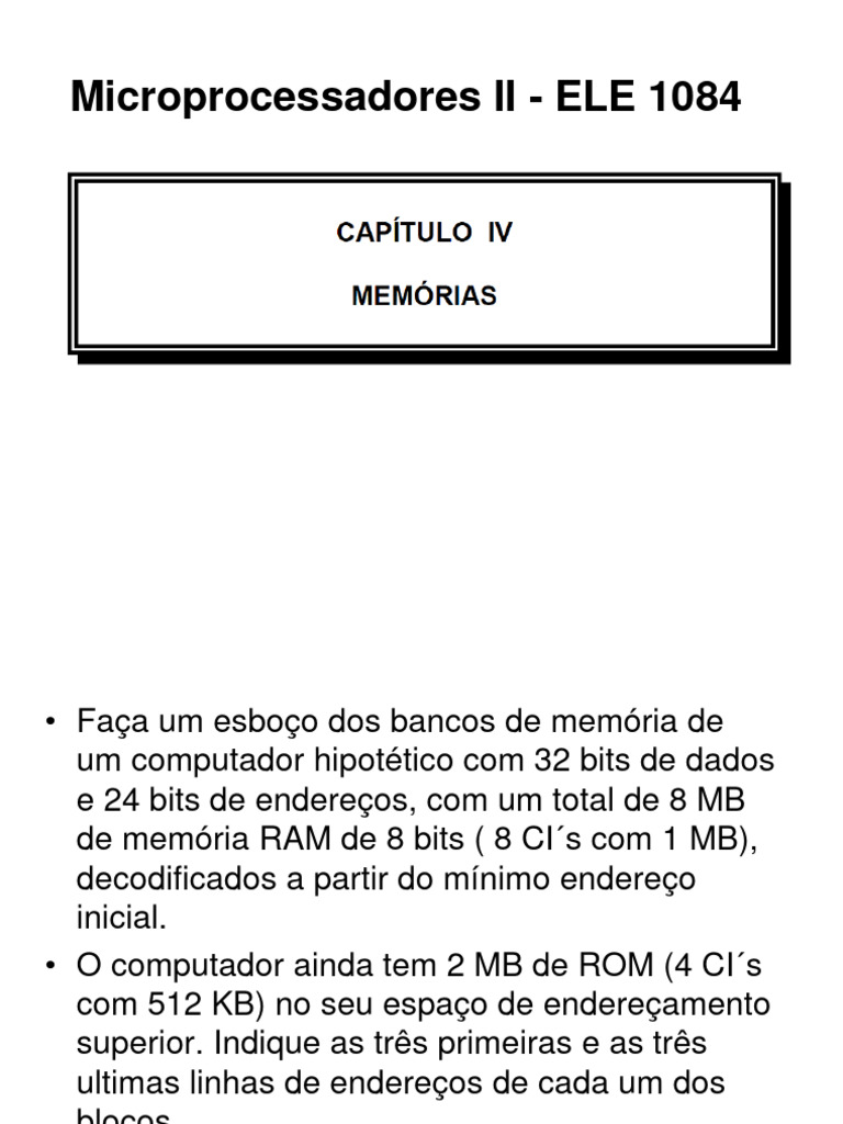 cap_04_memorias_2024 | PDF | Memória de acesso aleatório (RAM) | Cache de CPU