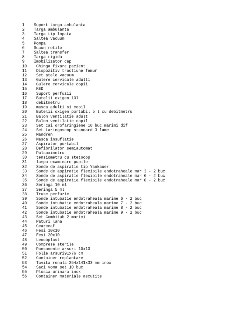 Dotari Ambulanta Tip B2 | PDF