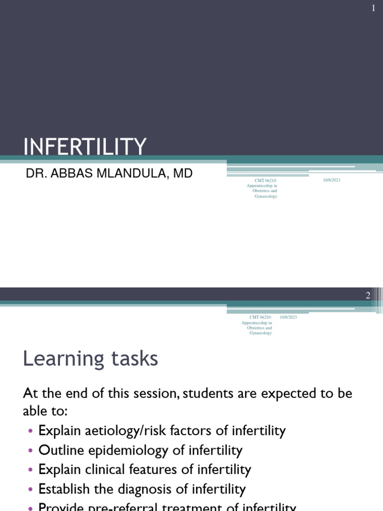 Ap Obgy Session 1 Infertility | PDF | Infertility | Mammal Female Reproductive System