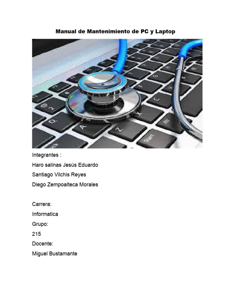 Manual de Mantenimiento de PC y Laptop | PDF | Hardware de la ...