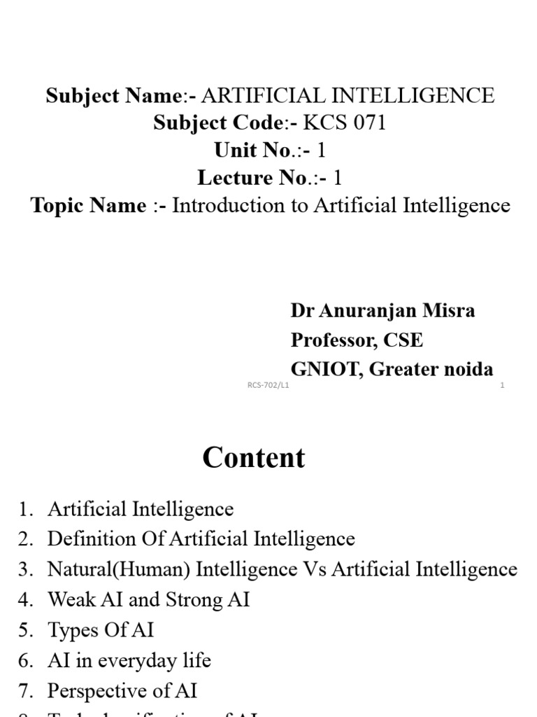 RCS702_UNIT1_LECTURE-1 | Download Free PDF | Artificial Intelligence ... RCS702_UNIT1_LECTURE-1 | Download Free PDF | Artificial Intelligence ...