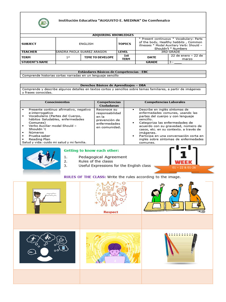 Guia Grado 3 P1 English - Paola Suarez | PDF | Language Families ...