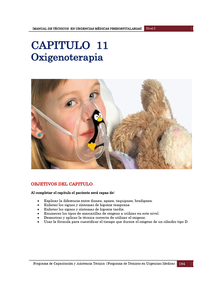 Manual TUMP-I 2018 Cap 11 Oxigenoterapia | PDF | Oxígeno | Respiración