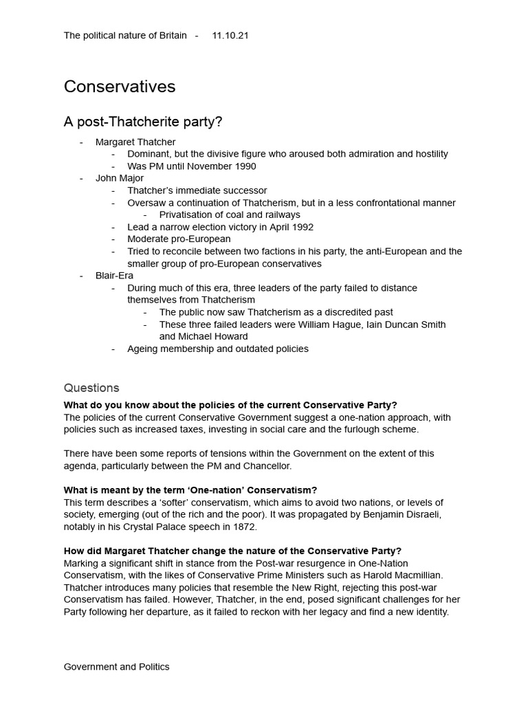 Conservative Party - Government and Politics | PDF | Conservative Party ...