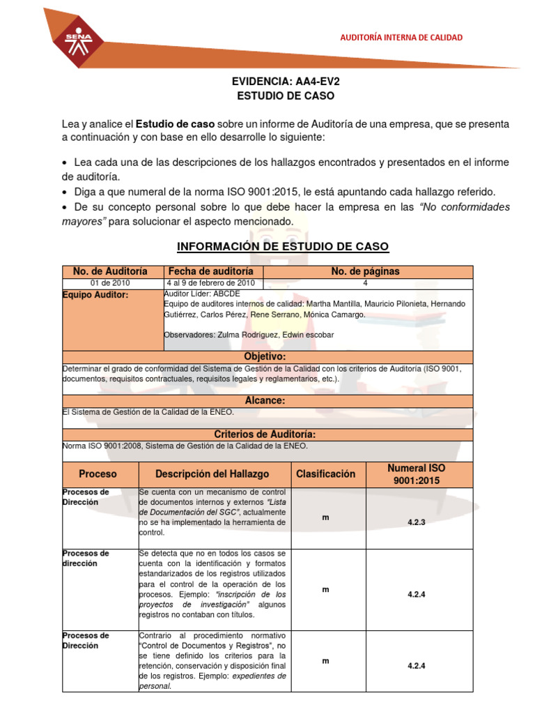 Formato - Evidencia - AA4 - Ev2 - Estudio - de - Caso-Nelson González | PDF | Sistema de manejo ...