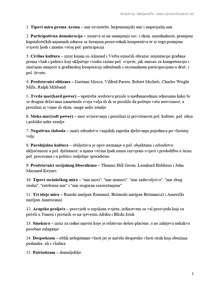Skripta Iz Politologije by MarijanaPa | PDF