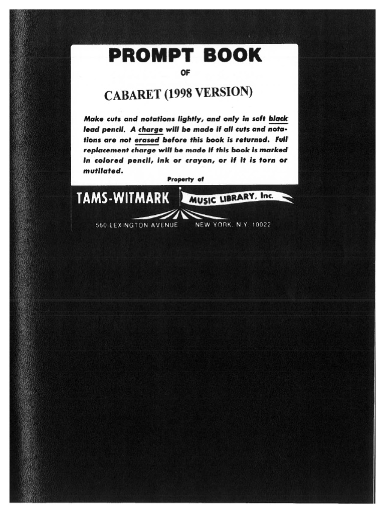 Cabaret 1998 Script Excerpt | PDF | Art