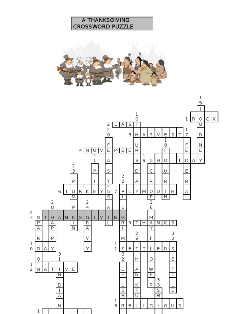 Thanksgiving Crossword Puzzle Answers | PDF