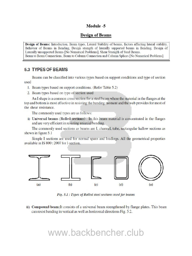 DSS Module-5 Backbencher - Club | PDF | Beam (Structure) | Bending