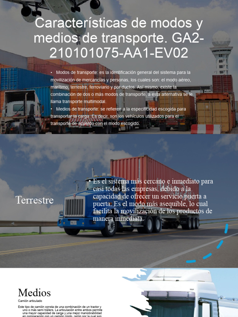 Presentación Características de Modos y Medios de Transporte. GA2 ...