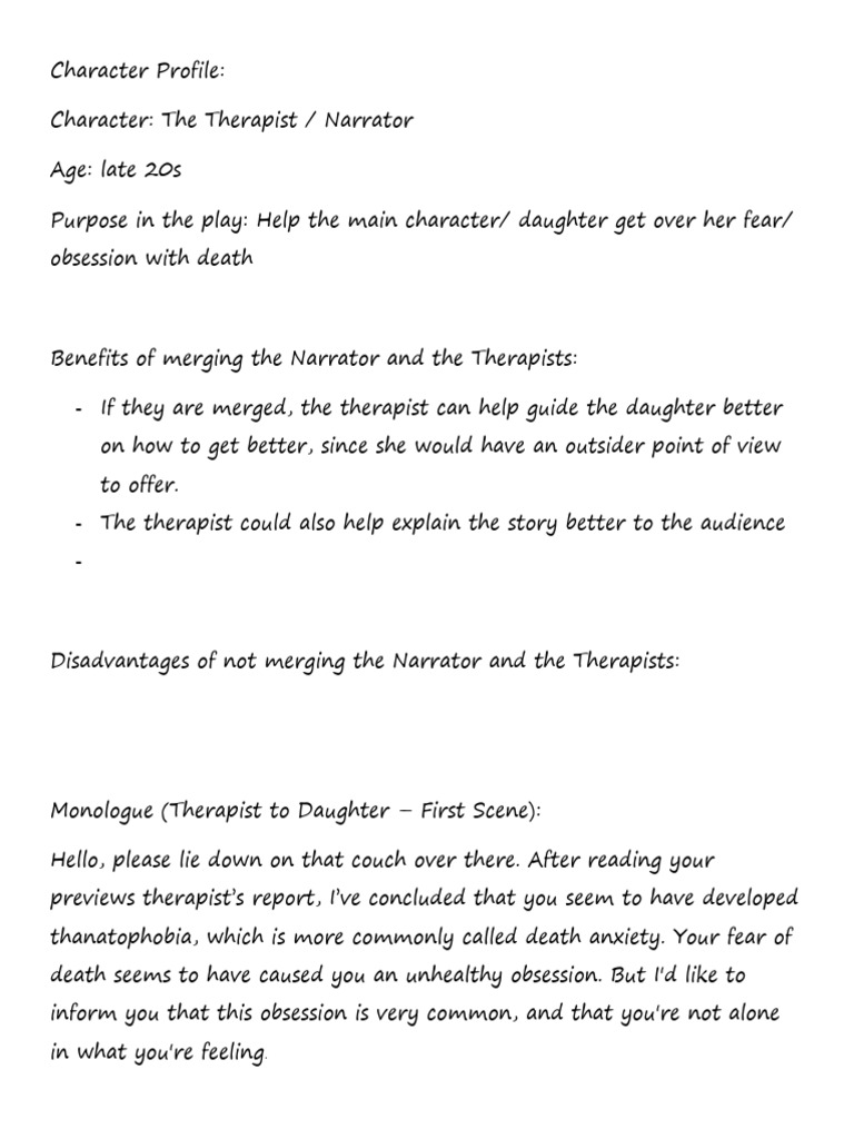 Character Profiles and Monologues | PDF | Narration