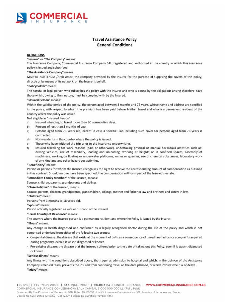 Travel Insurance Policy Guide | PDF | Insurance | Indemnity