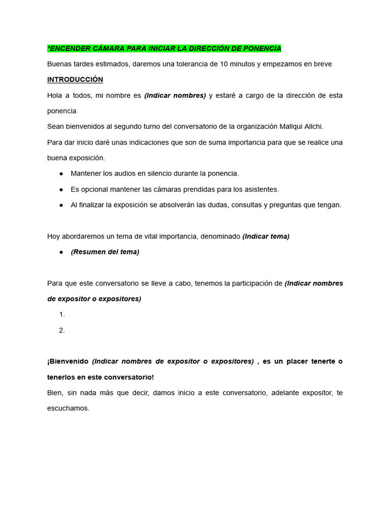 Modelo de Speech | PDF