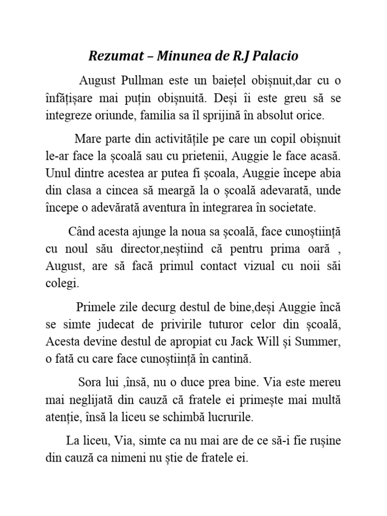 Rezumat - Minunea | PDF