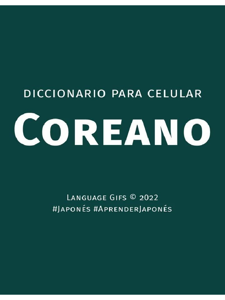 Diccionario Coreano Para Celular. | PDF