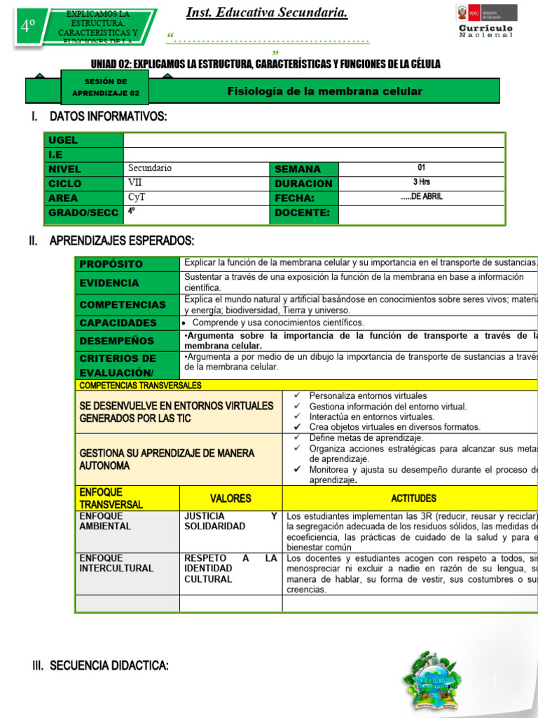 A-4º SES ACT 2-CYT-UND 2 - Sem 1 | PDF | Aprendizaje | Evaluación