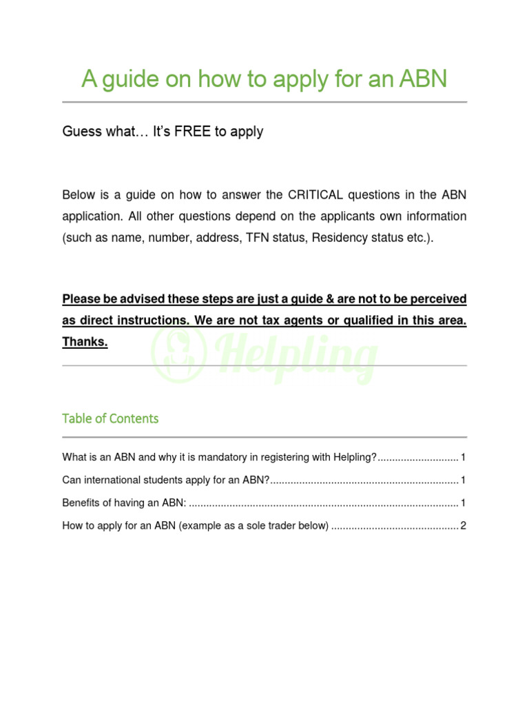 ABN Guidance | PDF | Payments | Government Finances