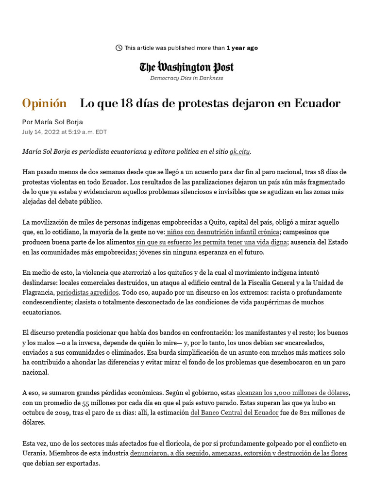 Opinión _ Lo que 18 días de protestas y paro nacional dejaron en ...