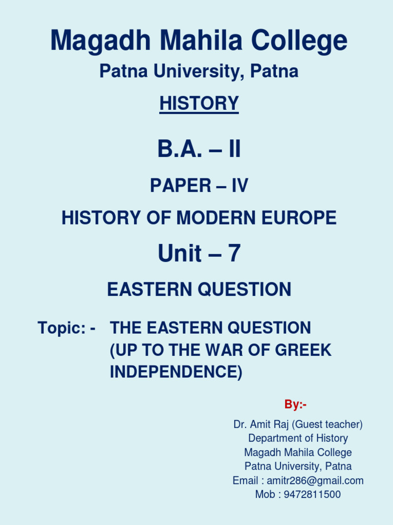 The Eastern Question Up To The War of Greek Independence | PDF ...