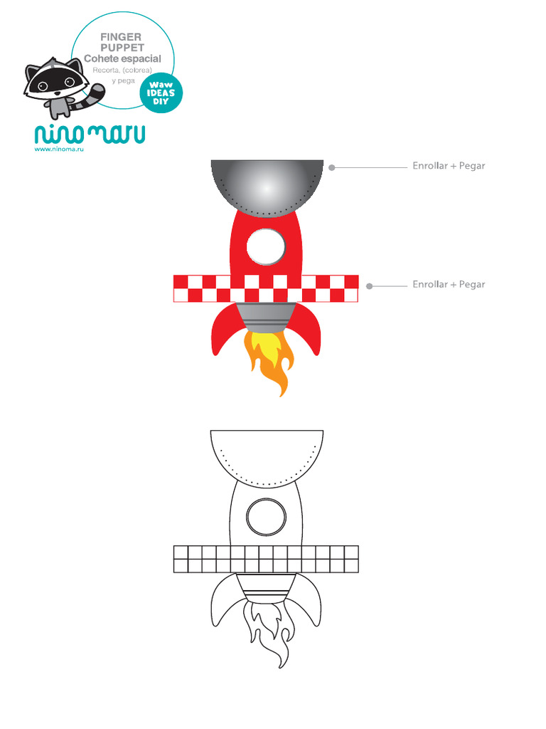 Plantilla Finger Puppet Rocket | PDF