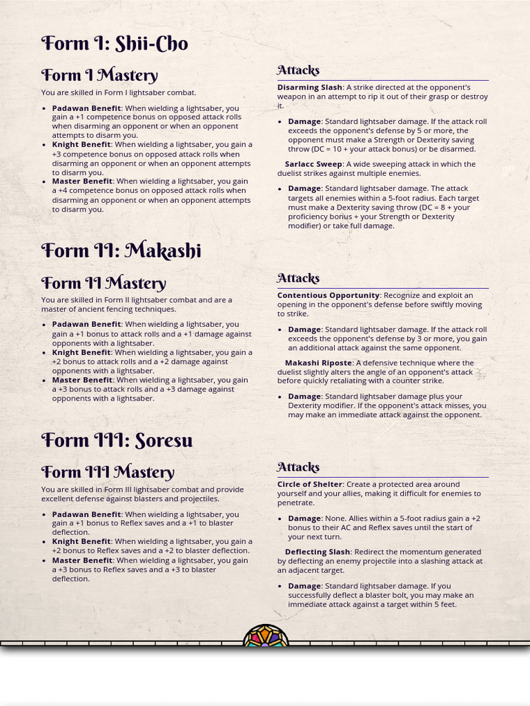 Saber Forms - GM Binder | PDF | Jedi