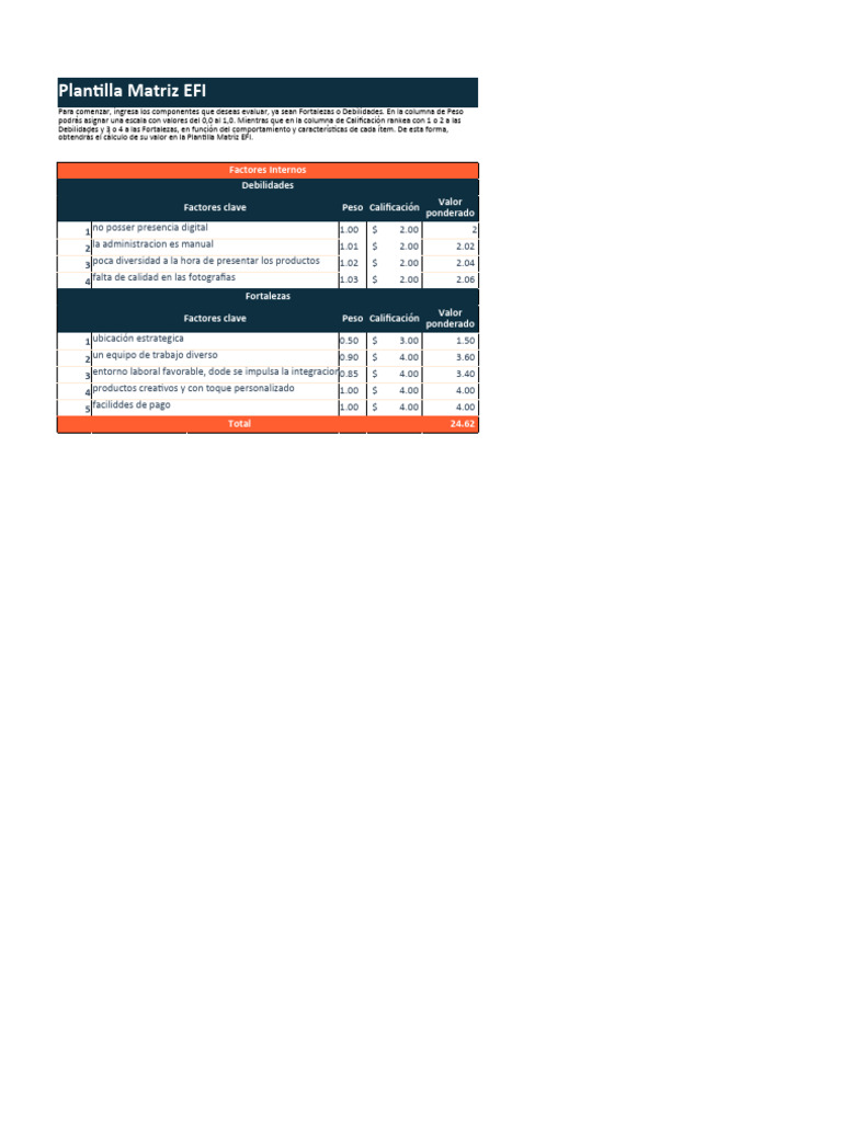 Plantilla Matriz EFI Juhgklpoiuyhghkolñp | PDF