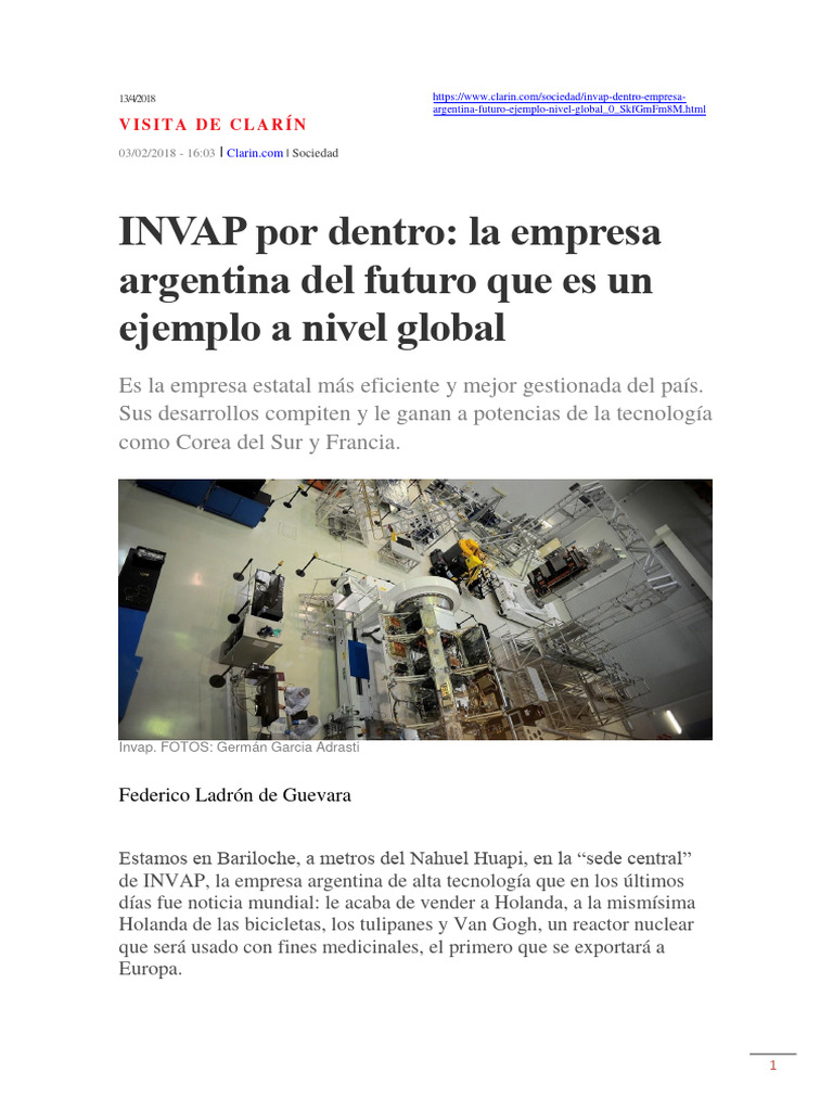 Invap | Descargar gratis PDF | Reactor nuclear | Radioactividad