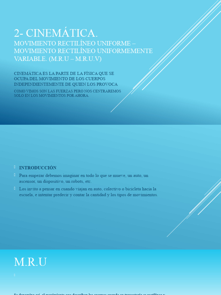 MRU__MRUV(5) | PDF | Velocidad | Cinemática