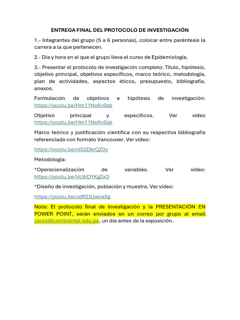 Pautas Del Protocolo de Investigación 2024-1 | PDF | Science