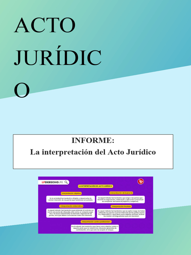 Interpretación del Acto Jurídico en Derecho | PDF | Justicia | Crimen y ...