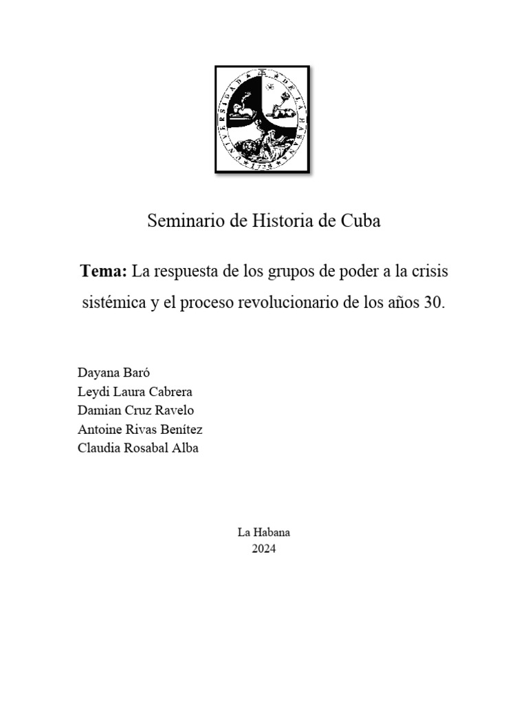 Seminario Historia de Cuba Tema 11 | PDF | Cuba | Fulgencio Batista