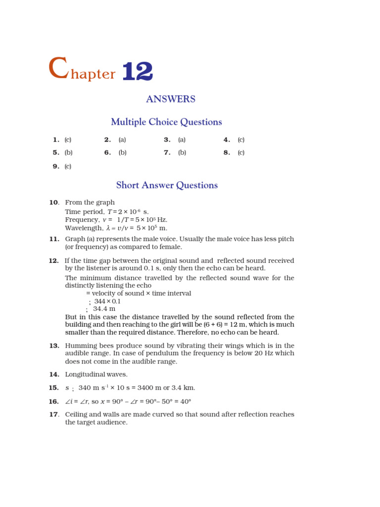 9 Science Exemplar Chapter 12 Answer | PDF | Science & Mathematics